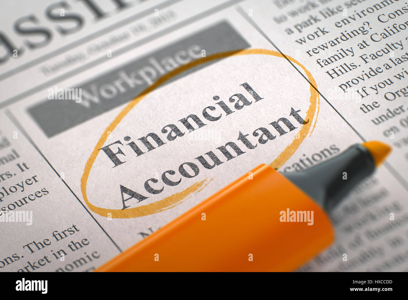 Job Opening Financial Accountant. 3d Stock Photo - Alamy