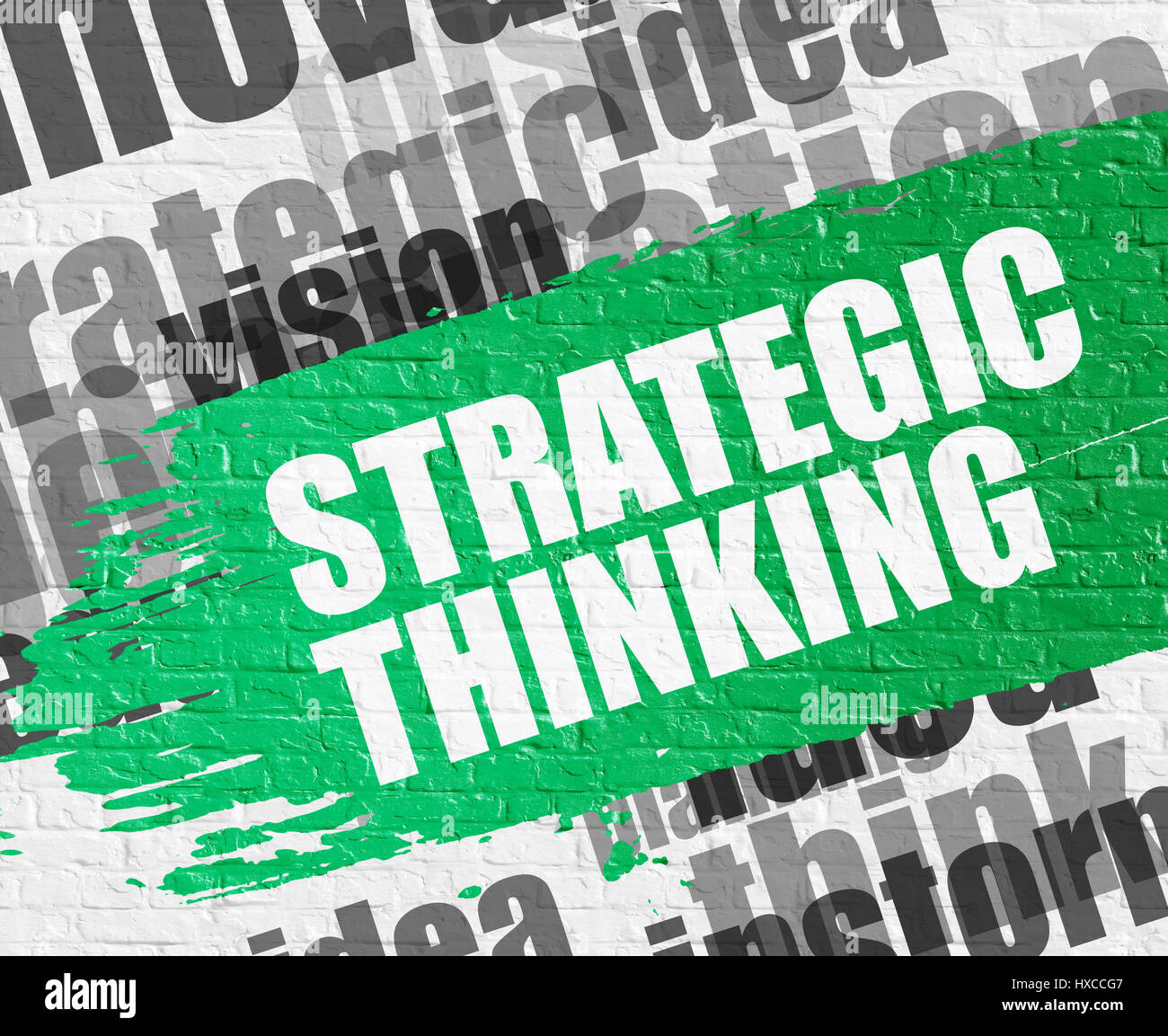 Strategic Thinking on Brick Wall Stock Photo - Alamy