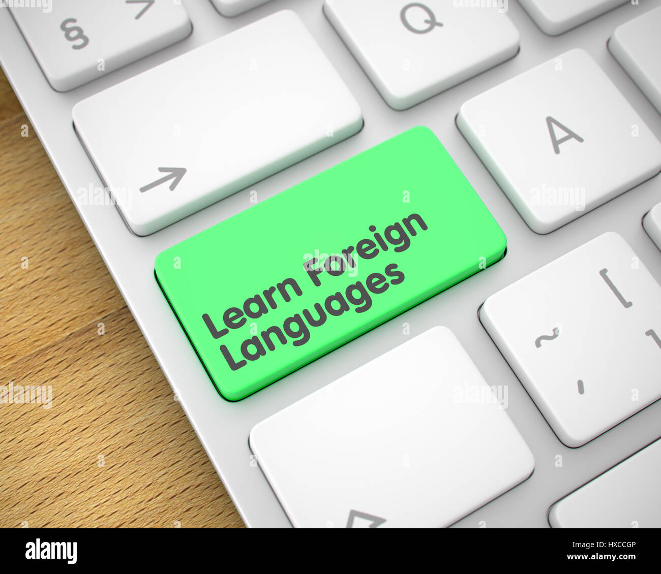 Learn Foreign Languages - Text on the Green Keyboard Key. 3D Stock ...