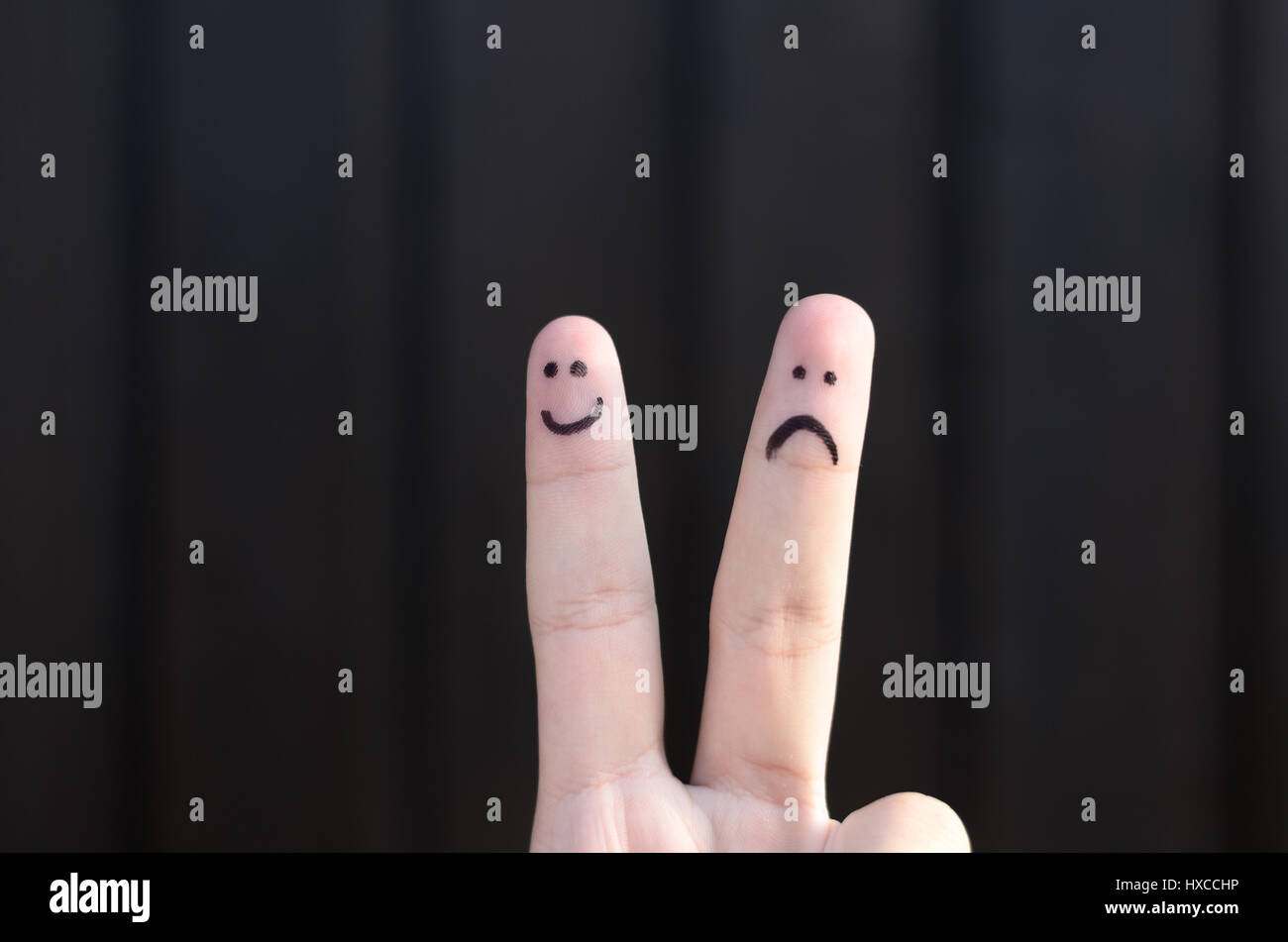 Happy sad faces drawn on hi-res stock photography and images - Alamy