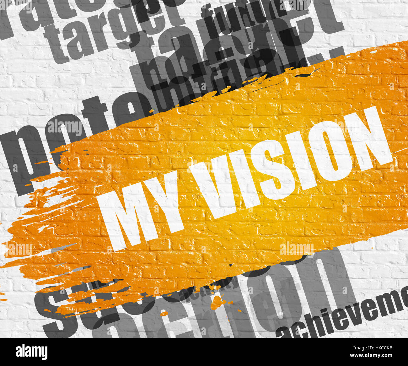 My Vision on White Brick Wall Stock Photo - Alamy