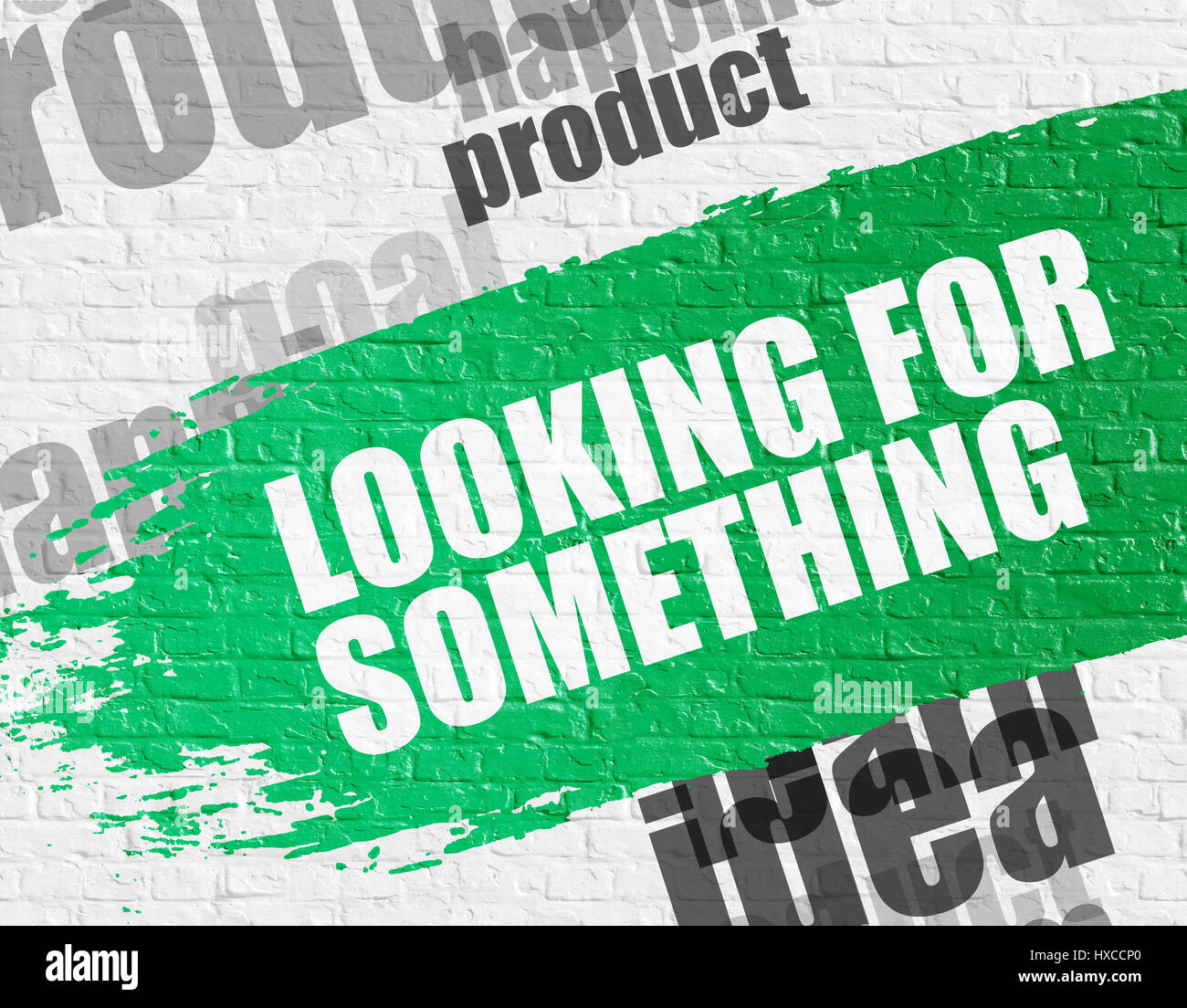 Looking For Something on Brick Wall Stock Photo - Alamy