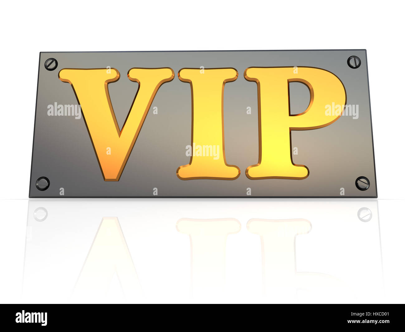 3d illustration of metal plate with 'vip' sign on it Stock Photo - Alamy