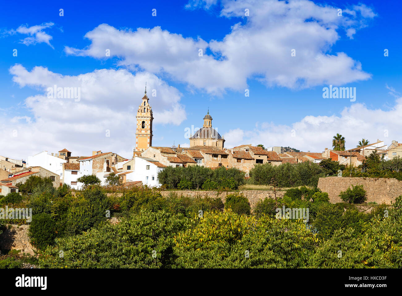 Chelva village skyline in Valencia of Spain Serranos area Stock Photo ...