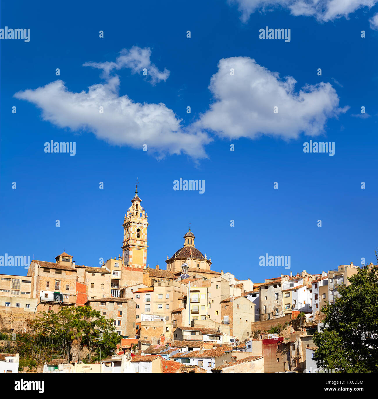 Chelva village skyline in Valencia of Spain Serranos area Stock Photo ...
