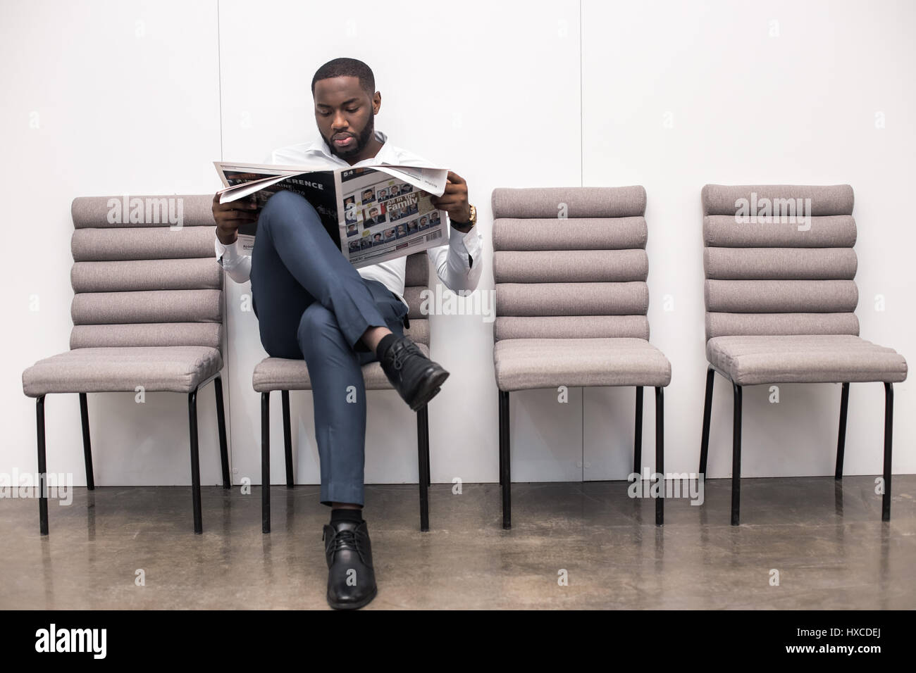 Man Waiting for Interview Job Application Concept Stock Photo - Alamy