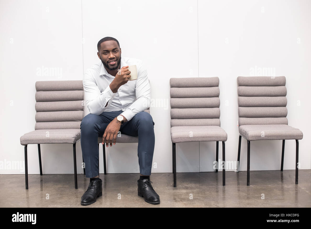 Man Waiting for Interview Job Application Concept Stock Photo - Alamy