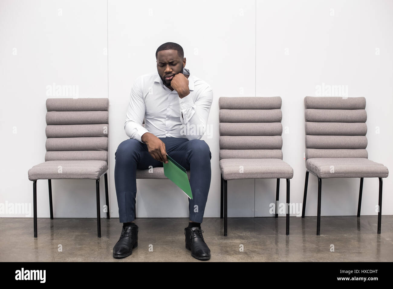 Man Waiting for Interview Job Application Concept Stock Photo - Alamy