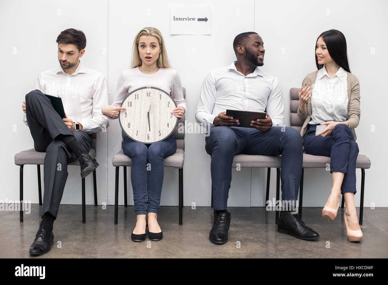 People Waiting for Job Interview Concept Stock Photo - Alamy