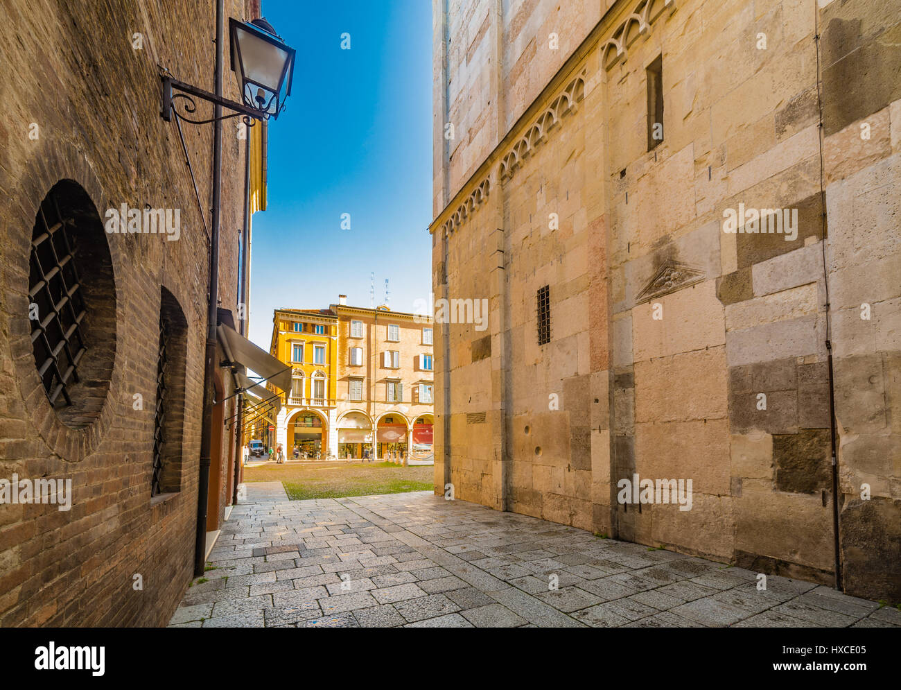 Architecture of the colorful buildings of Modena in Italy Stock Photo ...