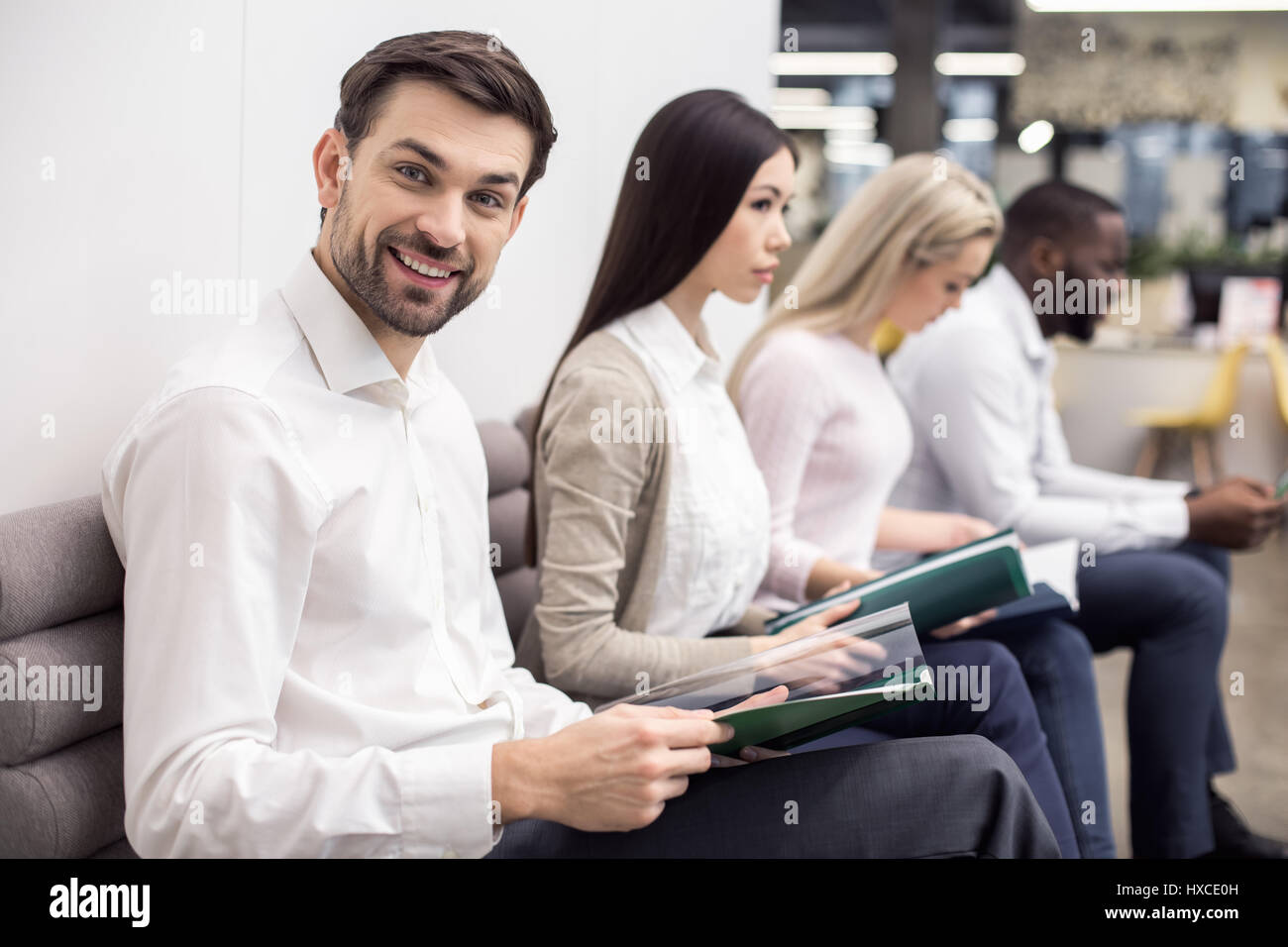 People Waiting for Job Interview Concept Stock Photo - Alamy