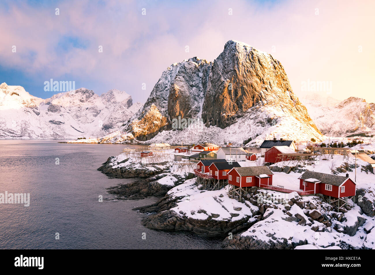 Hamnoy, Lofoten islands, Norway. winter view at sunrise Stock Photo - Alamy