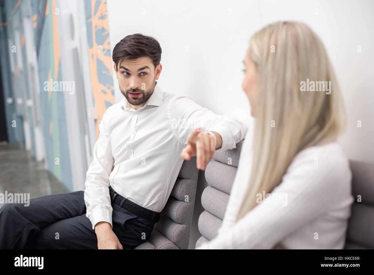 Interview two people hi-res stock photography and images - Alamy