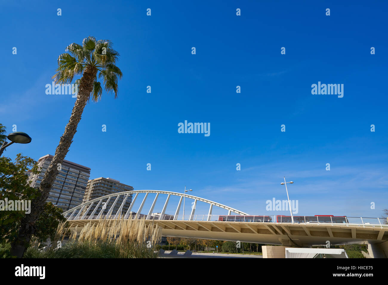 Valencia Alameda exposicion bridge on Turia river park Stock Photo - Alamy