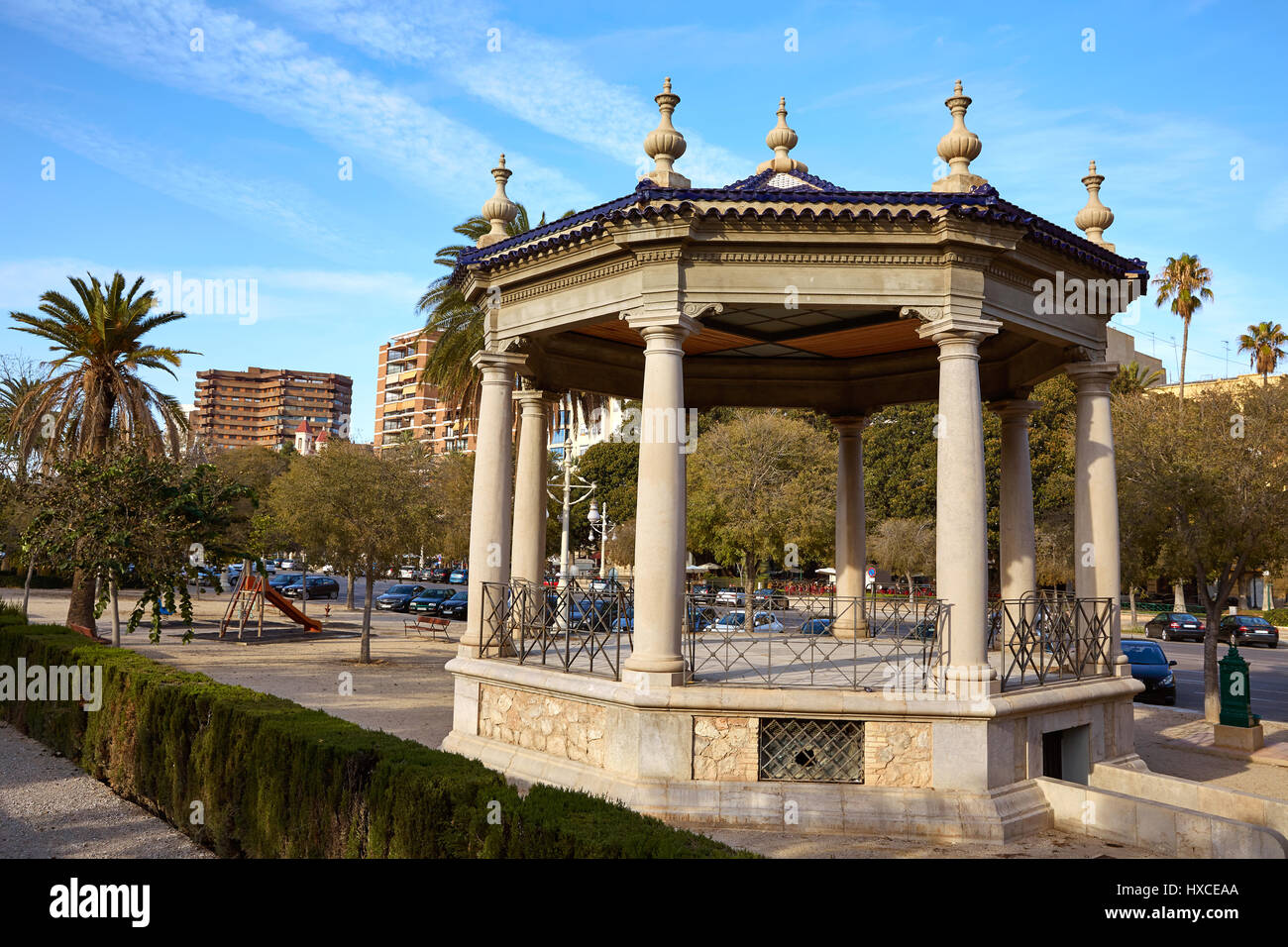 Valencia Templete Temple in Alameda park at Spain Albereda Stock Photo ...