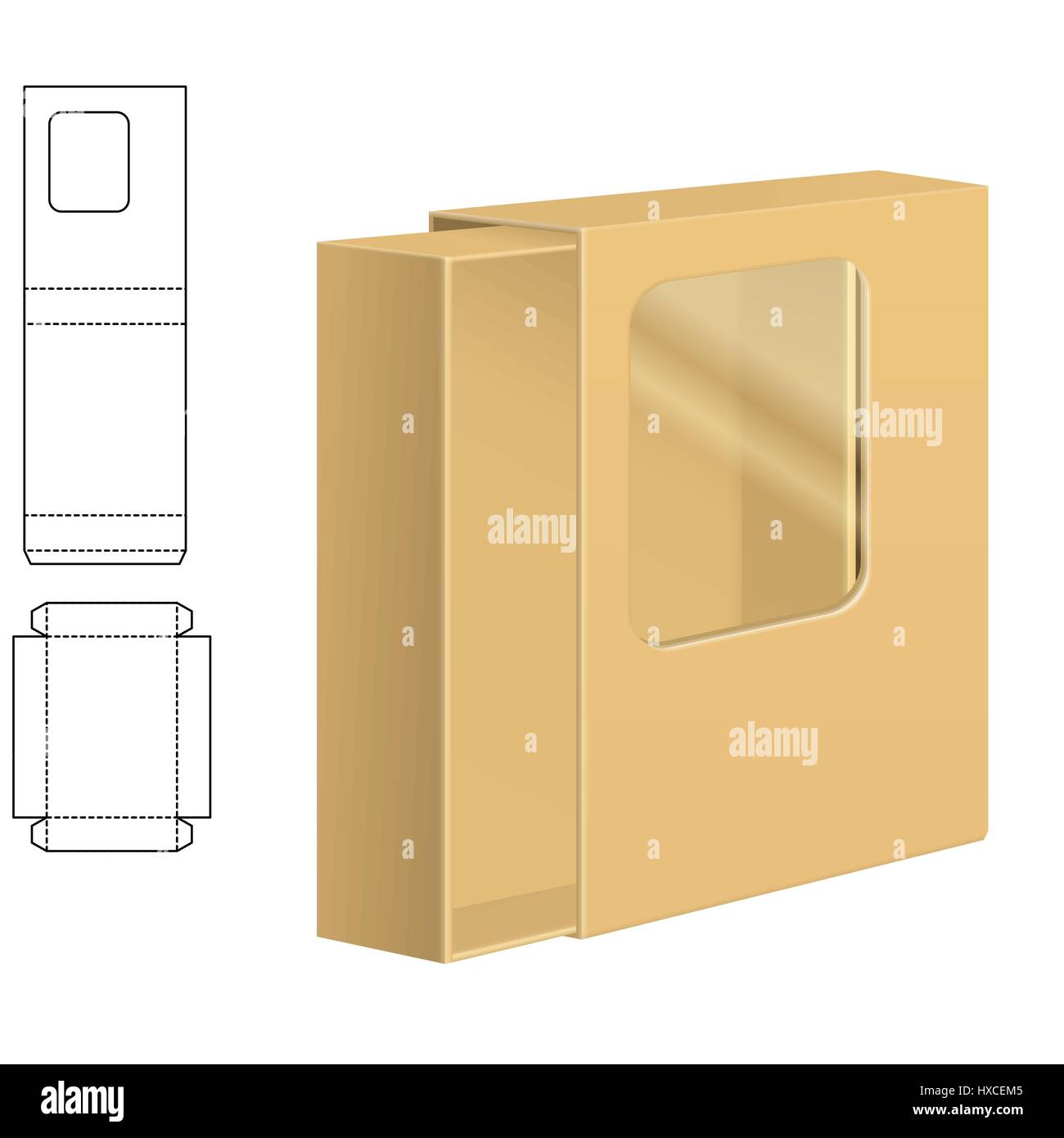 Vector Illustration of Clear Gift Carton Box for Design, Website ...