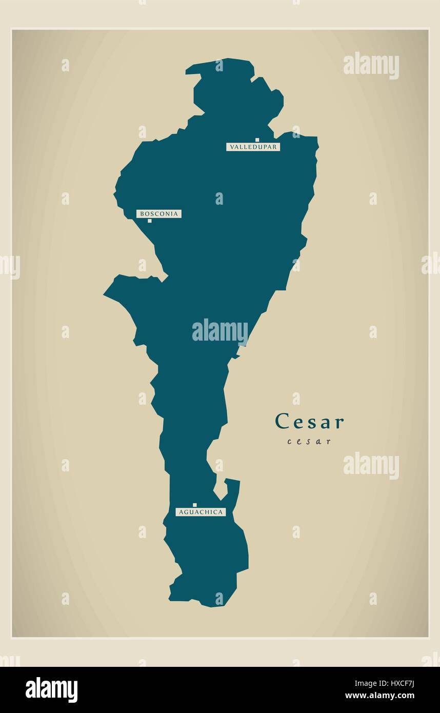 Modern Map - Cesar CO Stock Vector Image & Art - Alamy