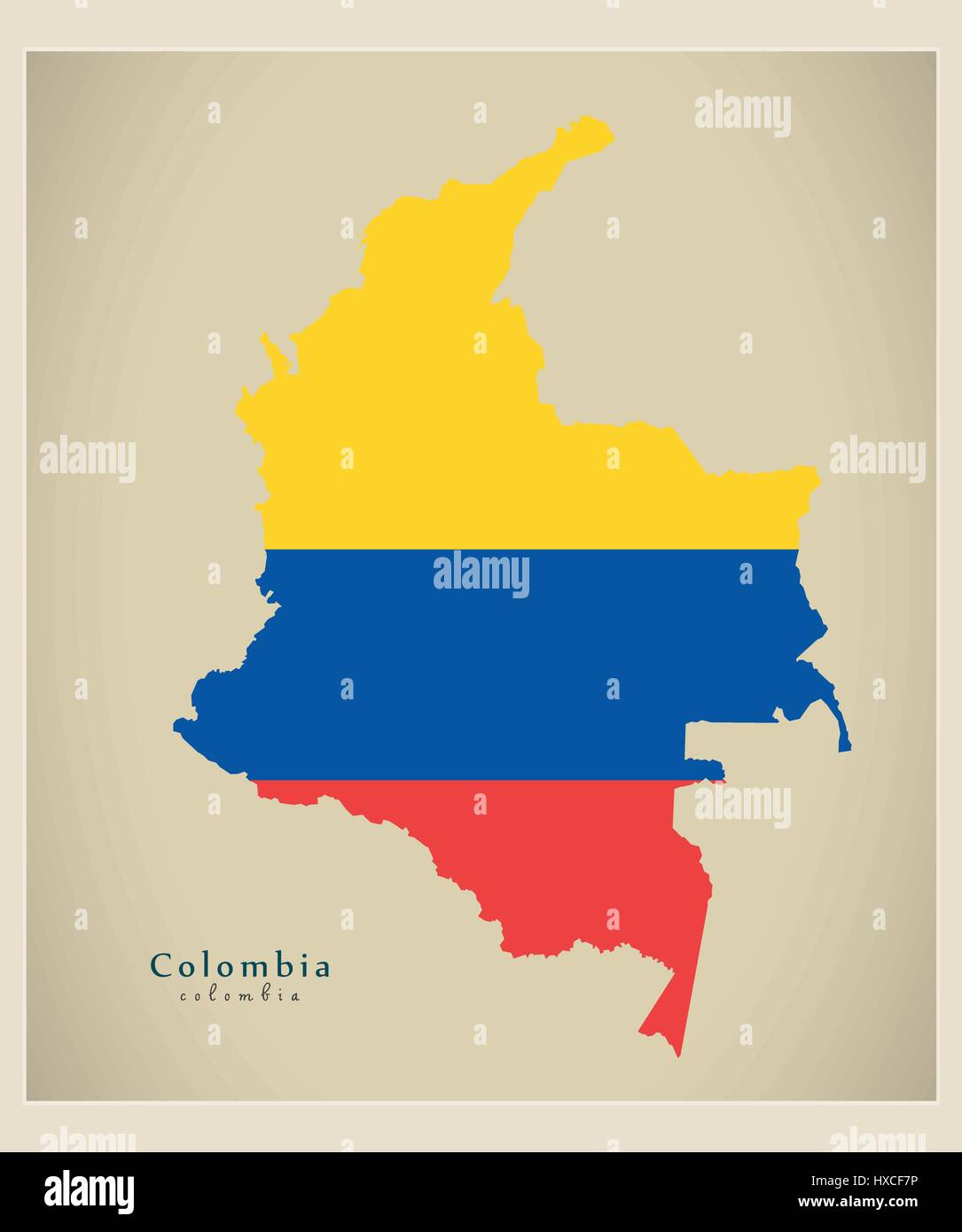 Modern Map - Colombia colored CO Stock Vector Image & Art - Alamy