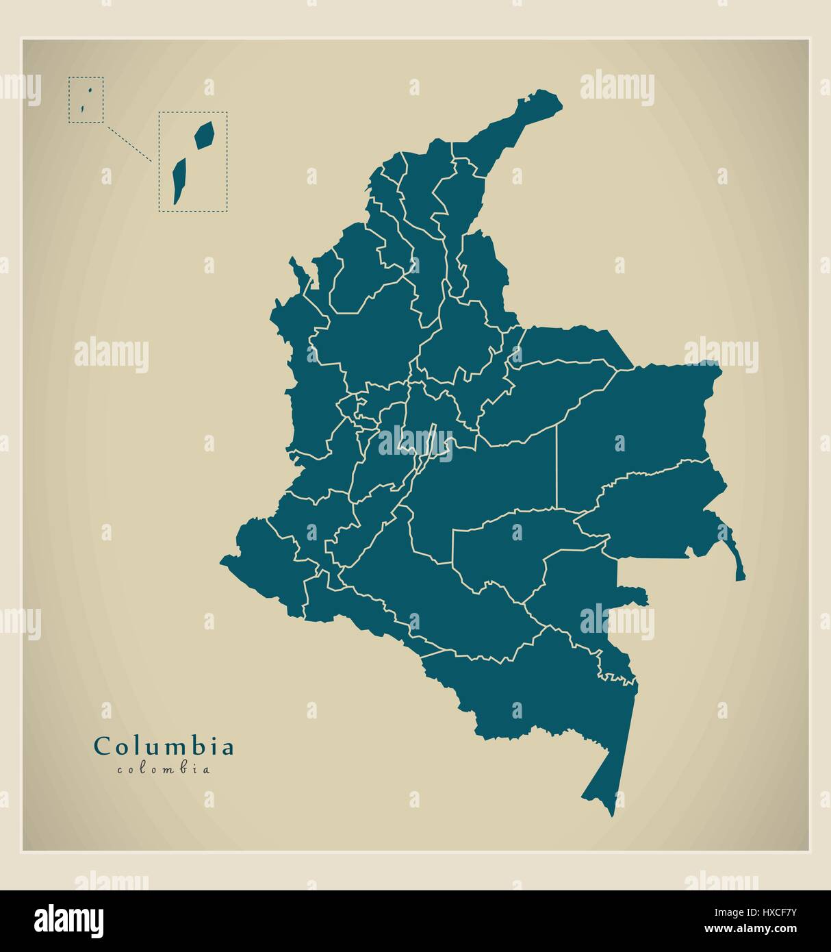 Colombia map islands hi-res stock photography and images - Alamy