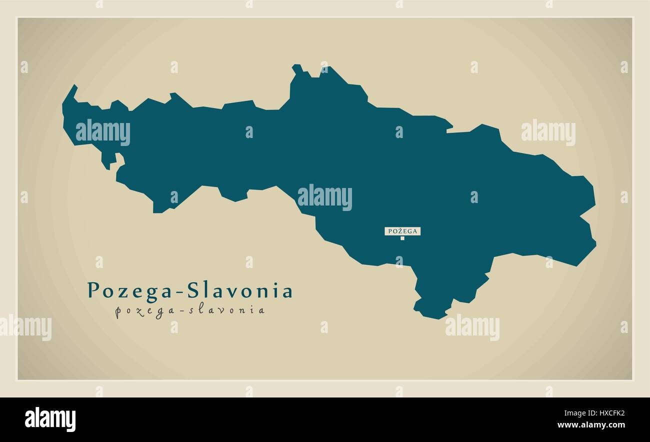 Modern Map - Pozega Slavonia HR Stock Vector Image & Art - Alamy
