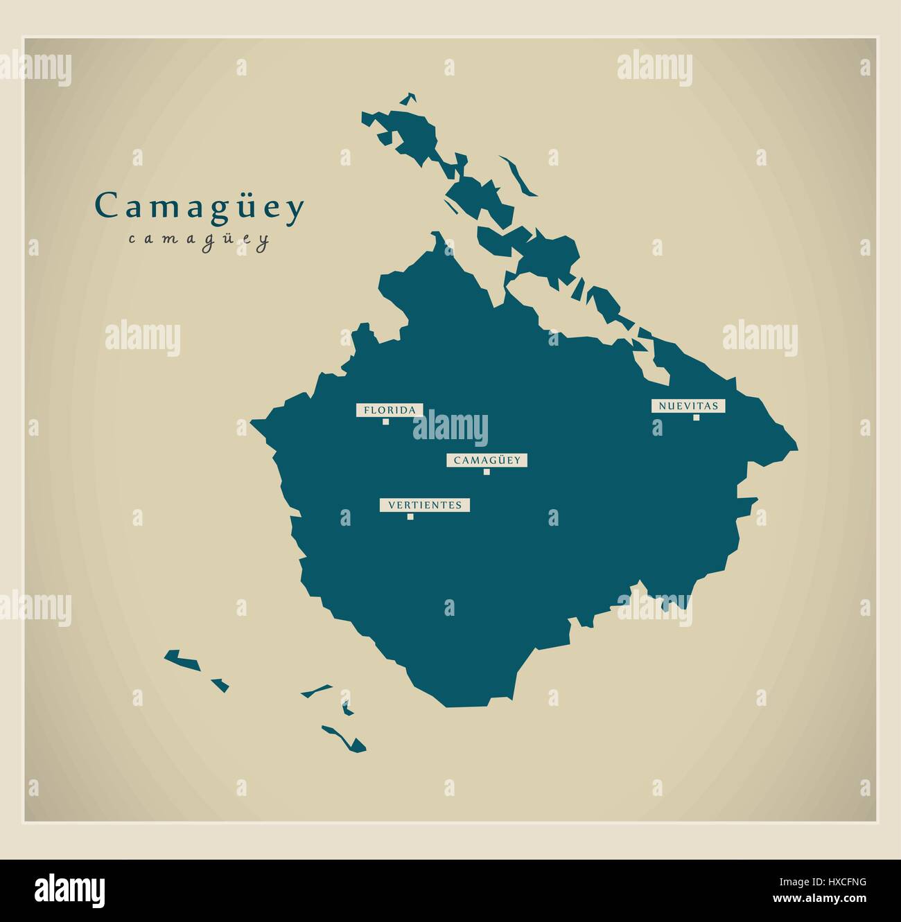 Modern Map - Camaguey CU Stock Vector Image & Art - Alamy