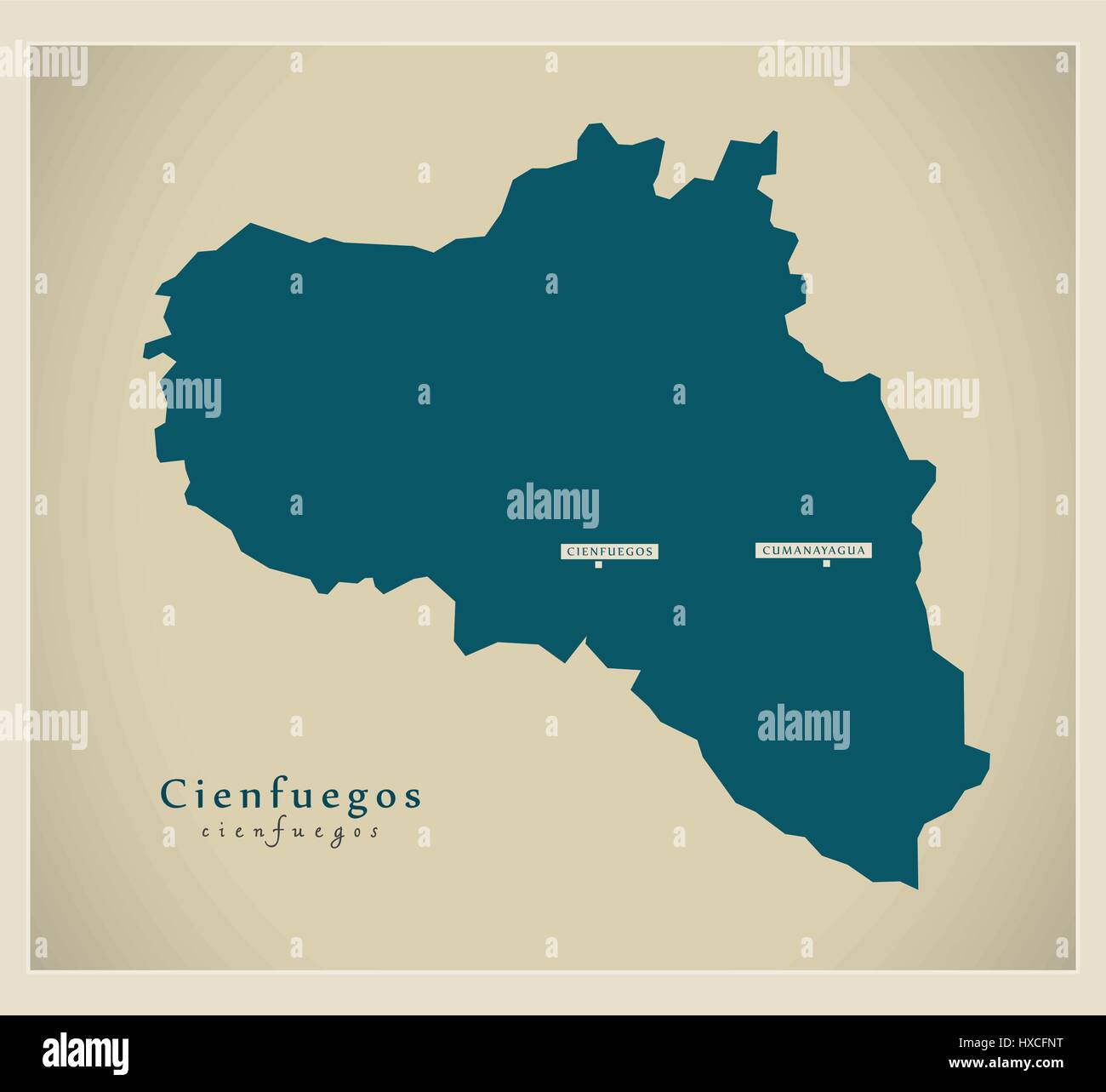 Modern Map - Cienfuegos CU Stock Vector Image & Art - Alamy