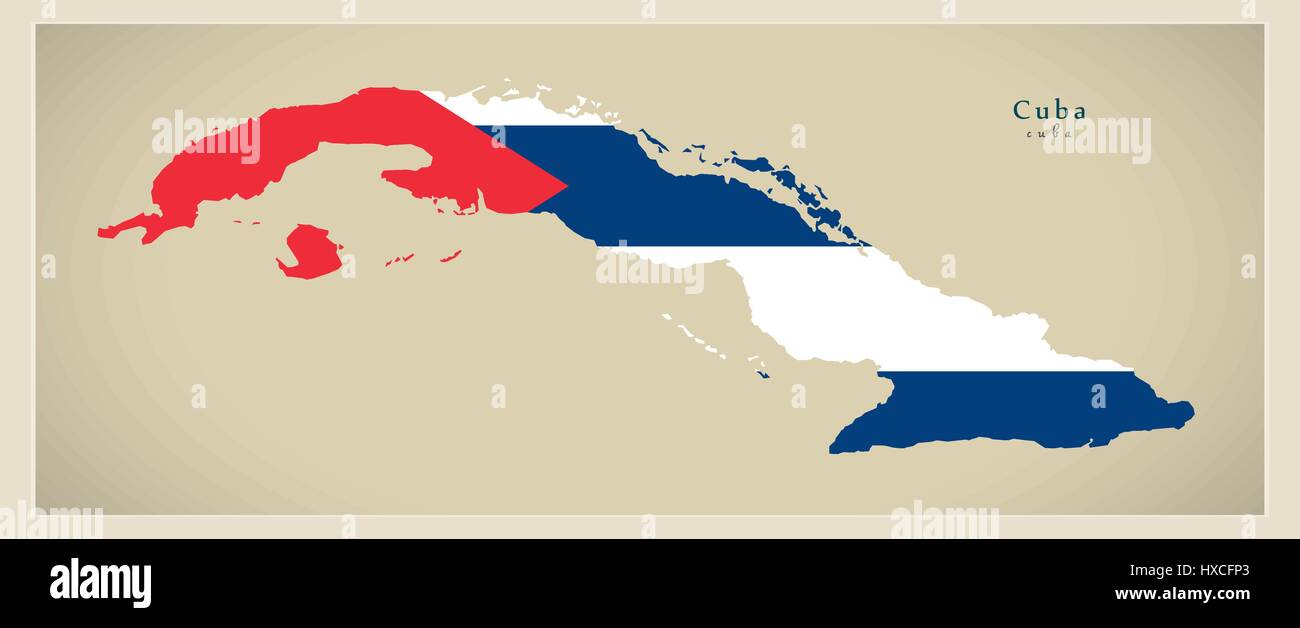 Modern Map - Cuba colored CU Stock Vector Image & Art - Alamy