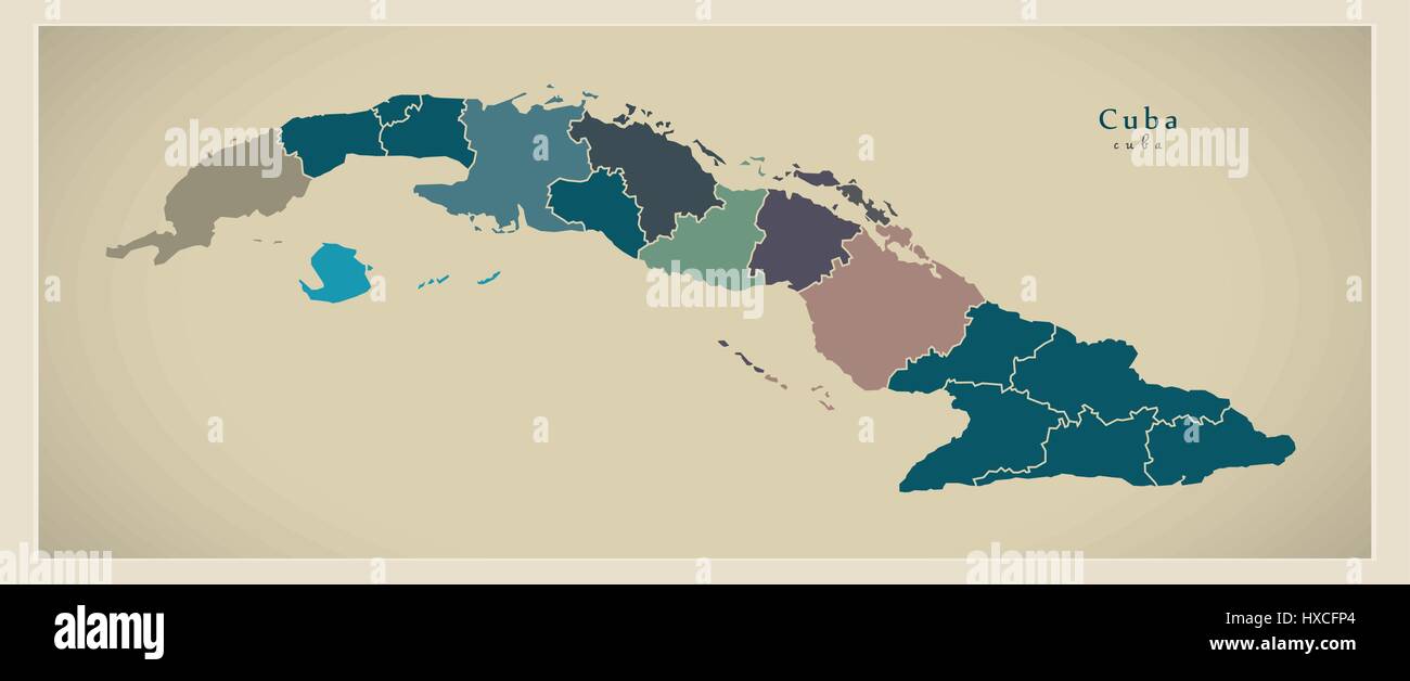 Modern Map - Cuba with provinces CU Stock Vector Image & Art - Alamy