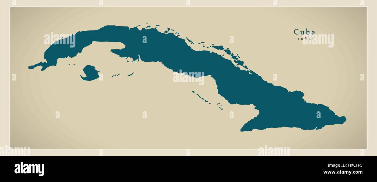 Modern Map - Cuba CU Stock Vector Image & Art - Alamy