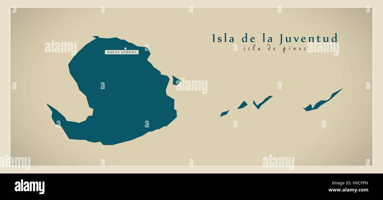 Modern Map - Isla de la Juventud CU Stock Vector Image & Art - Alamy