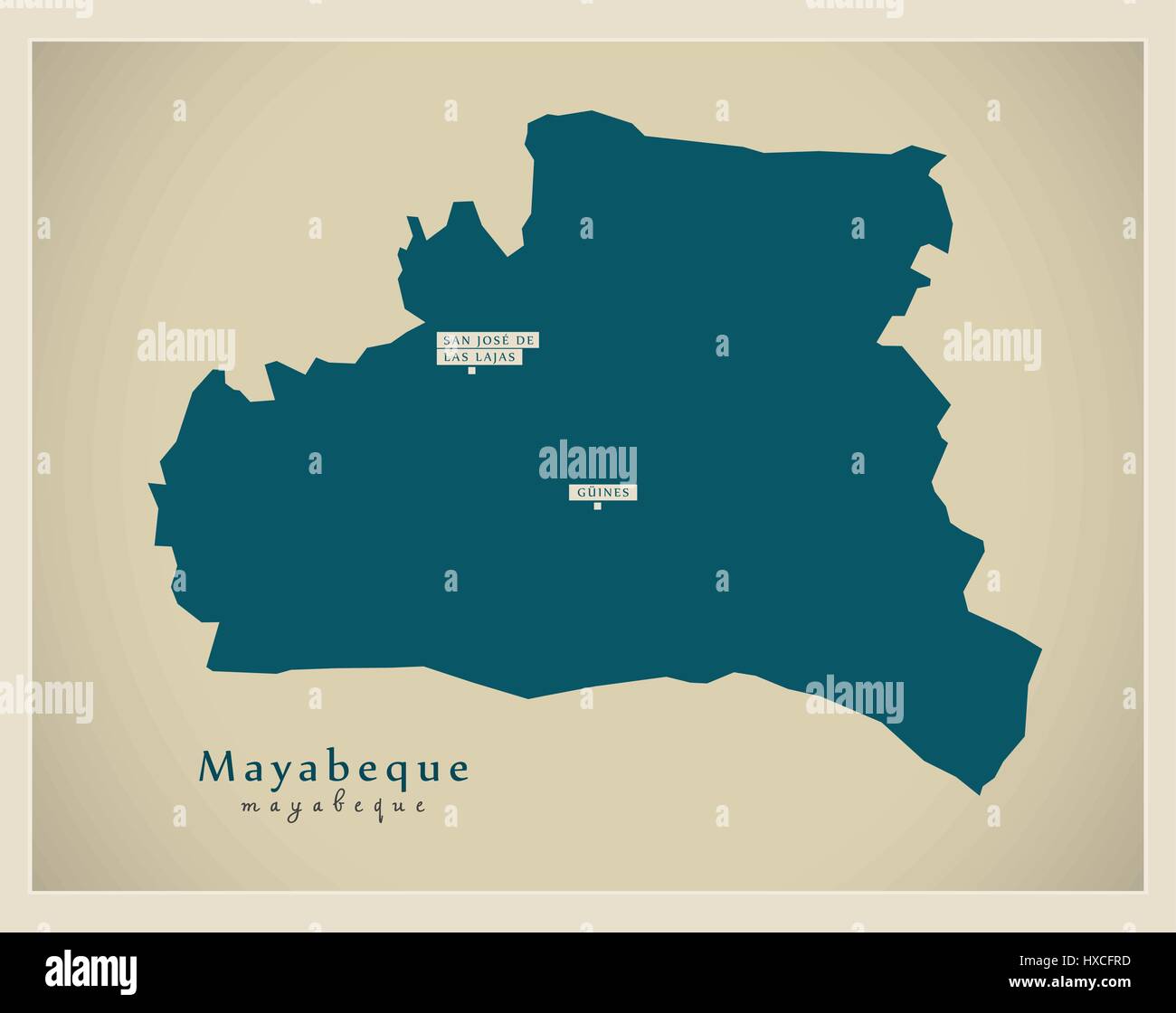 Modern Map - Mayabeque CU Stock Vector Image & Art - Alamy