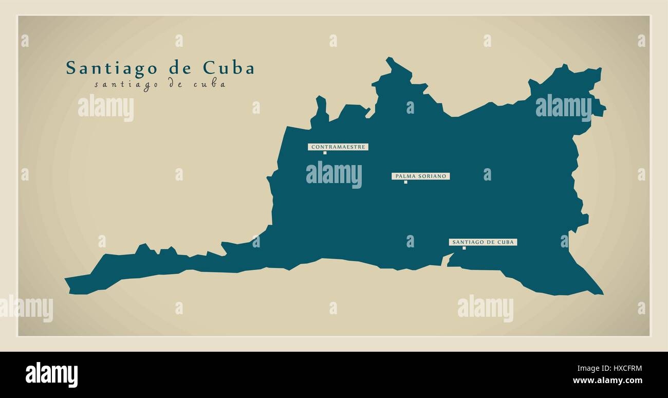 Modern Map - Santiago de Cuba CU Stock Vector Image & Art - Alamy