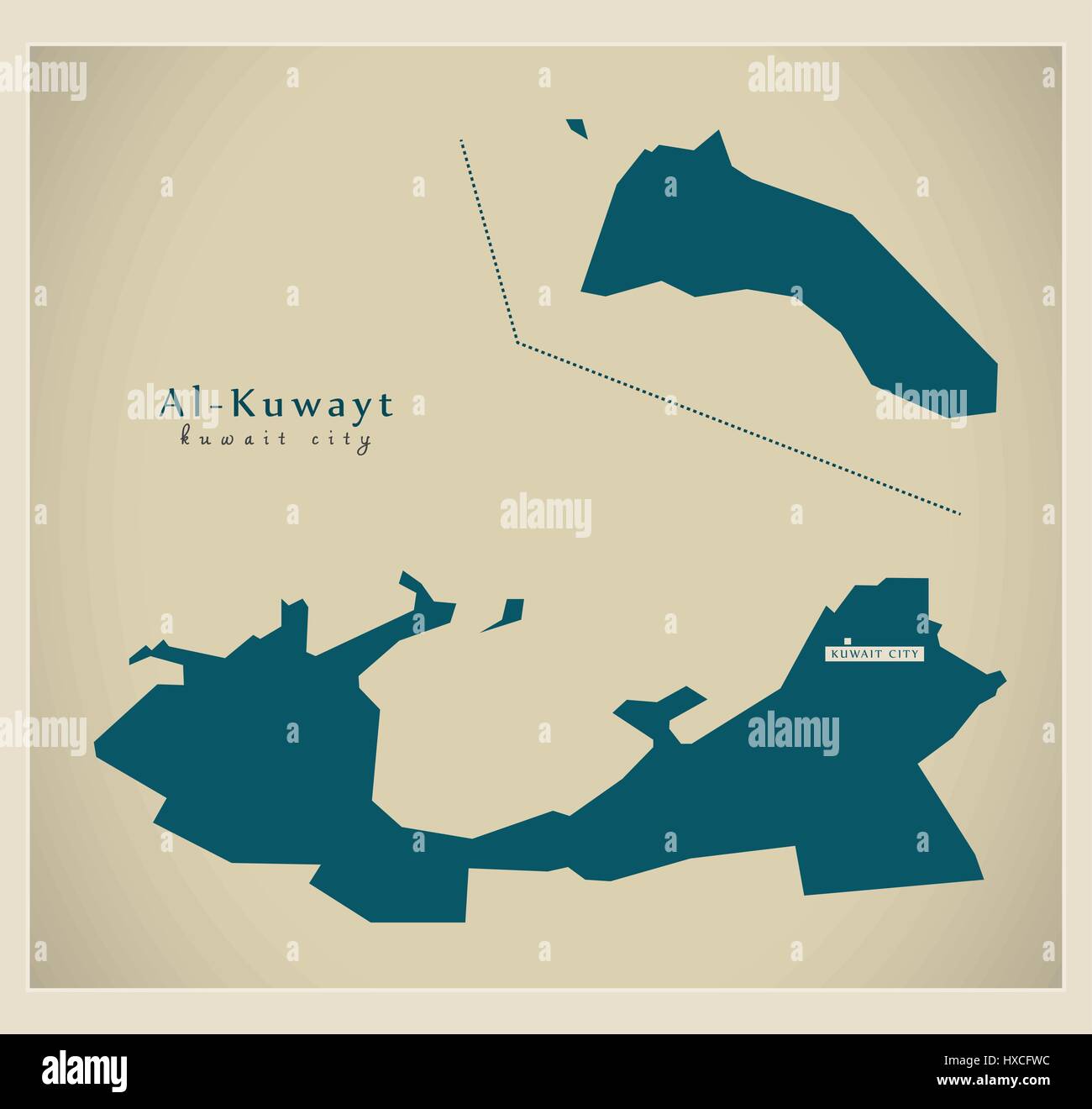 Kuwait map with states Stock Vector Images - Alamy