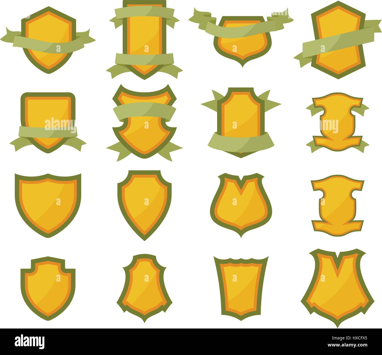 Set of shields logo Stock Vector Image & Art - Alamy