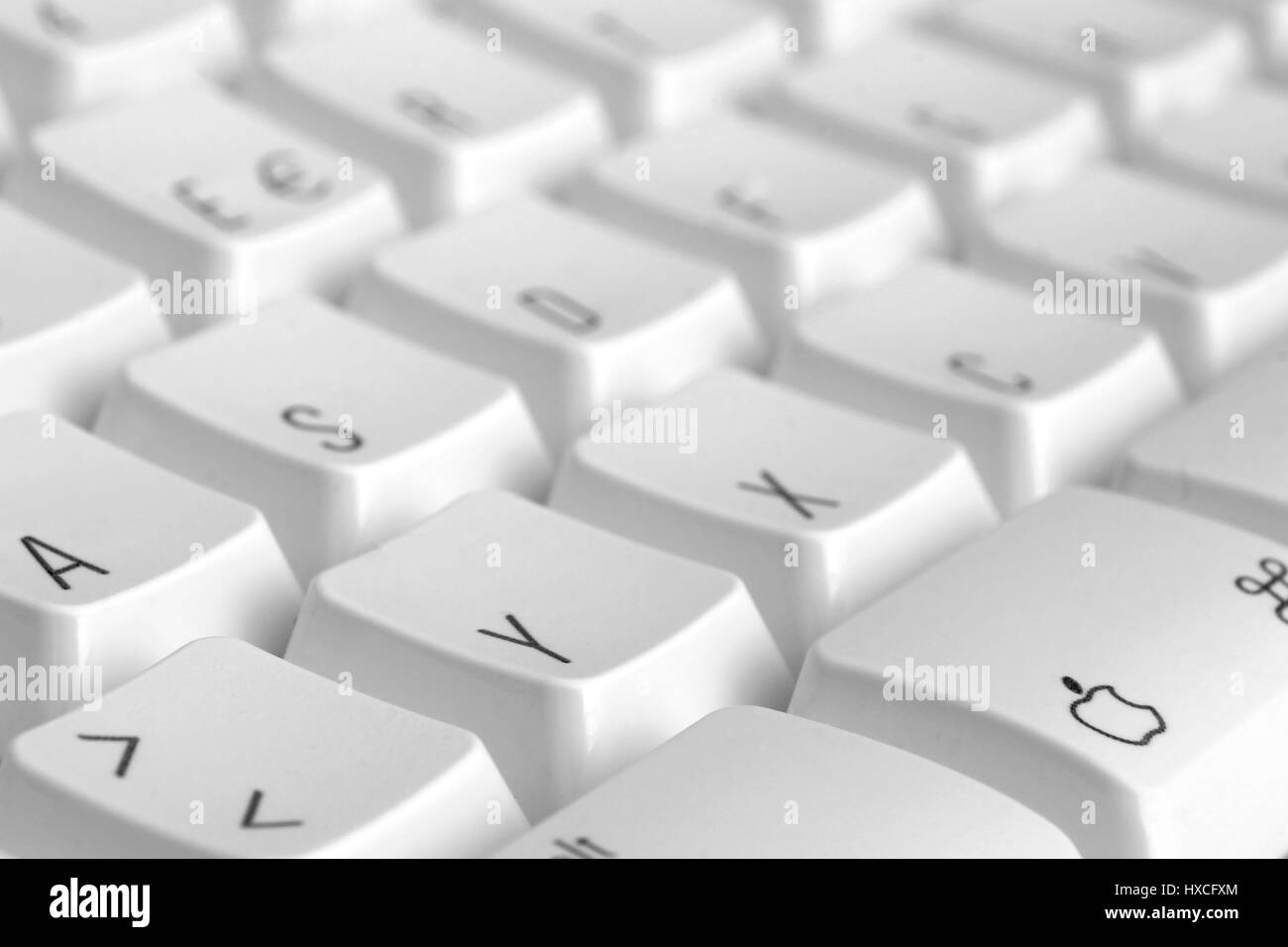 CloseUp of an Apple keyboard, CloseUp von einer Apple Tastatur Stock ...