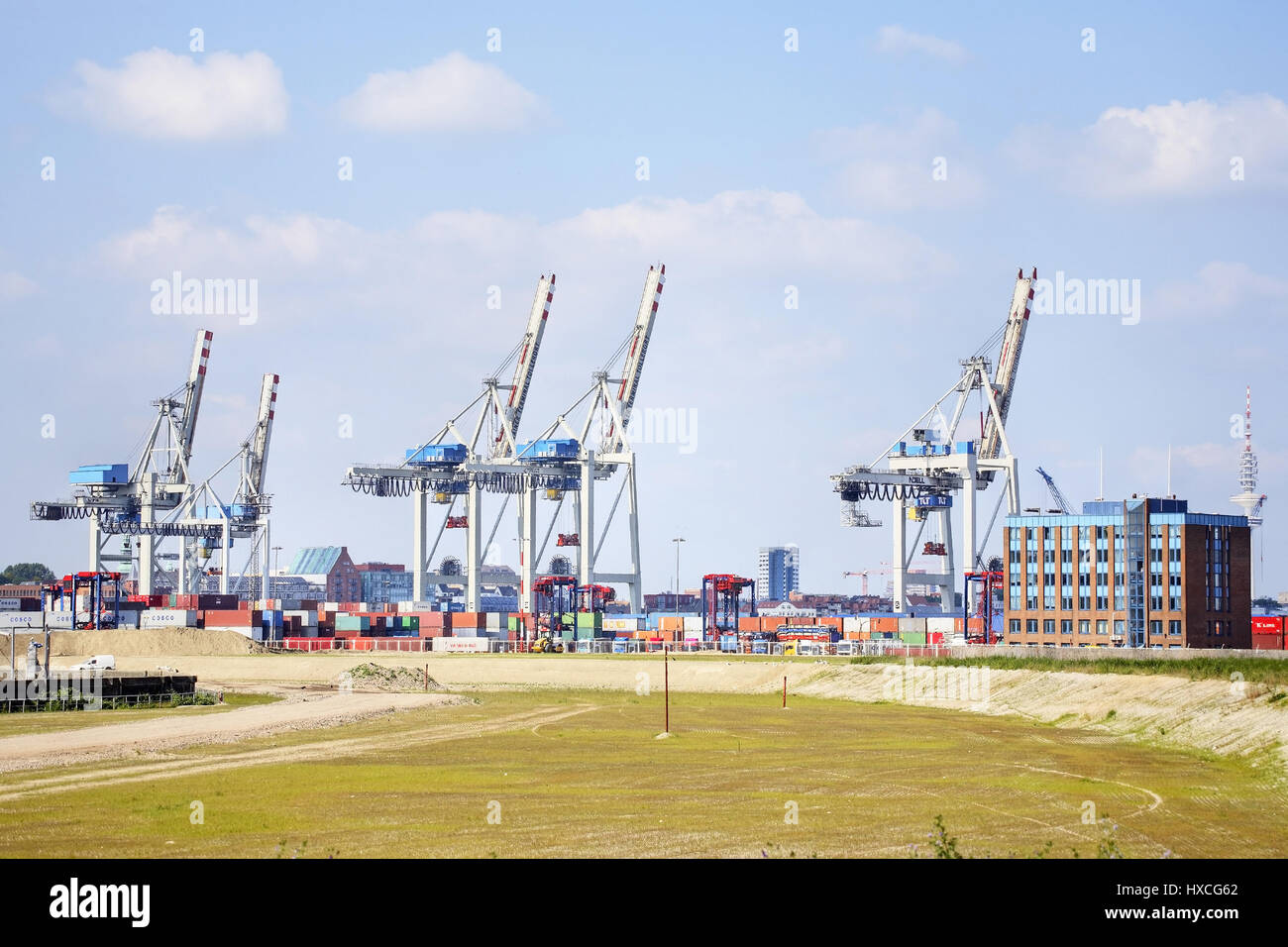 Container terminal in Hamburg, Container-Terminal in Hamburg Stock ...