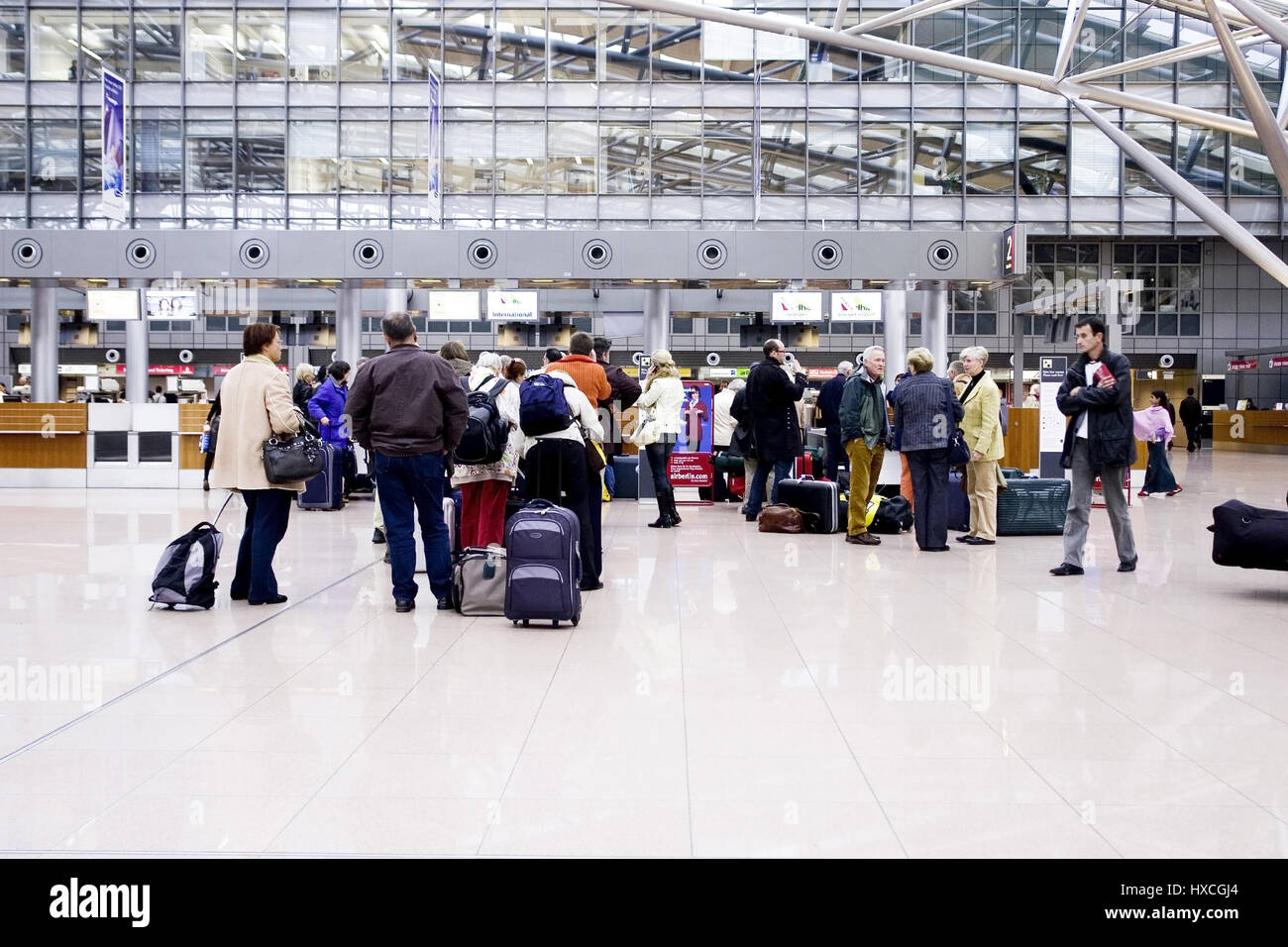 Check in on the airport, Check-In auf dem Flughafen Stock Photo - Alamy