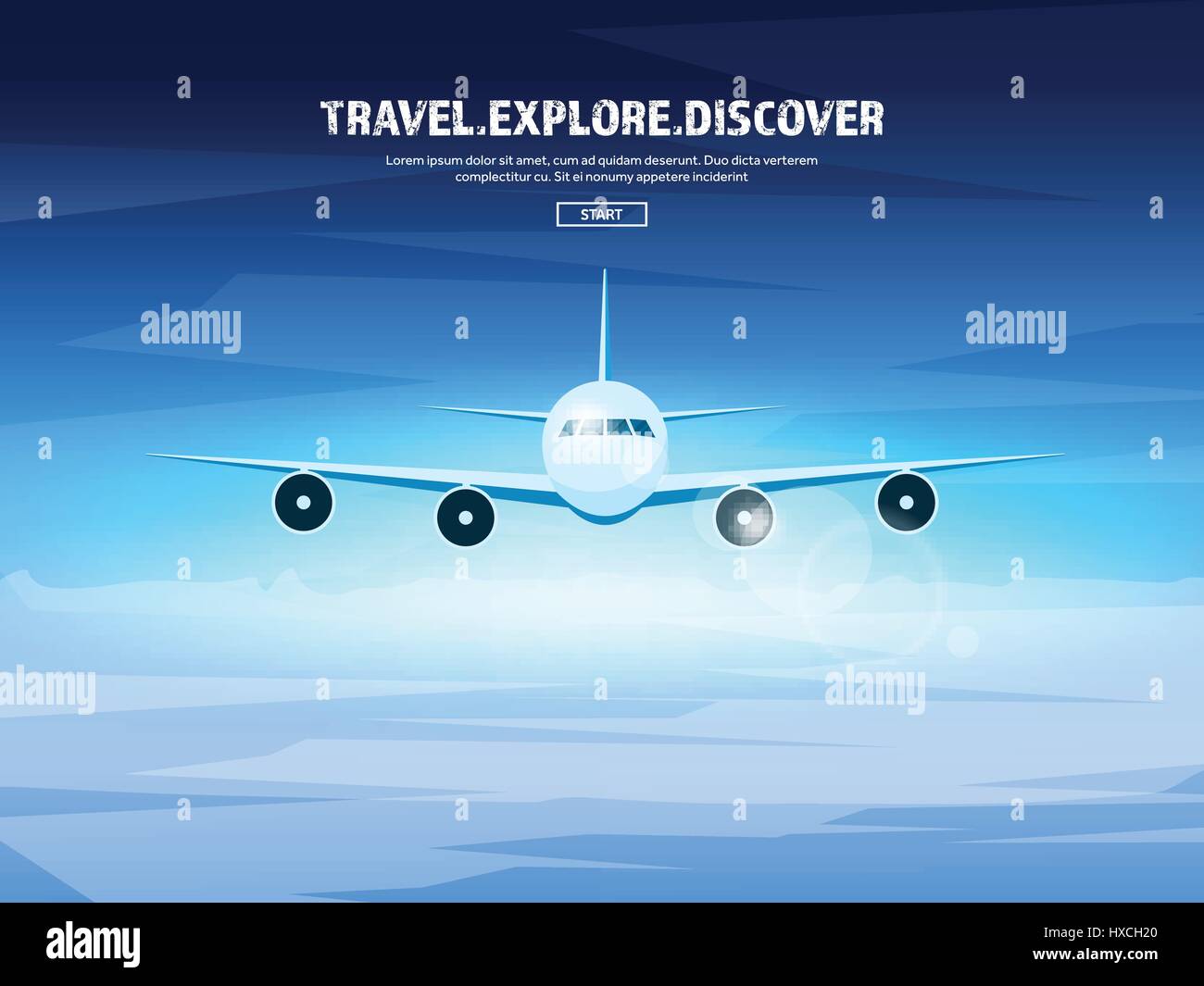 Vector illustration. Travel and tourism. Airplane, aviation. Summer ...