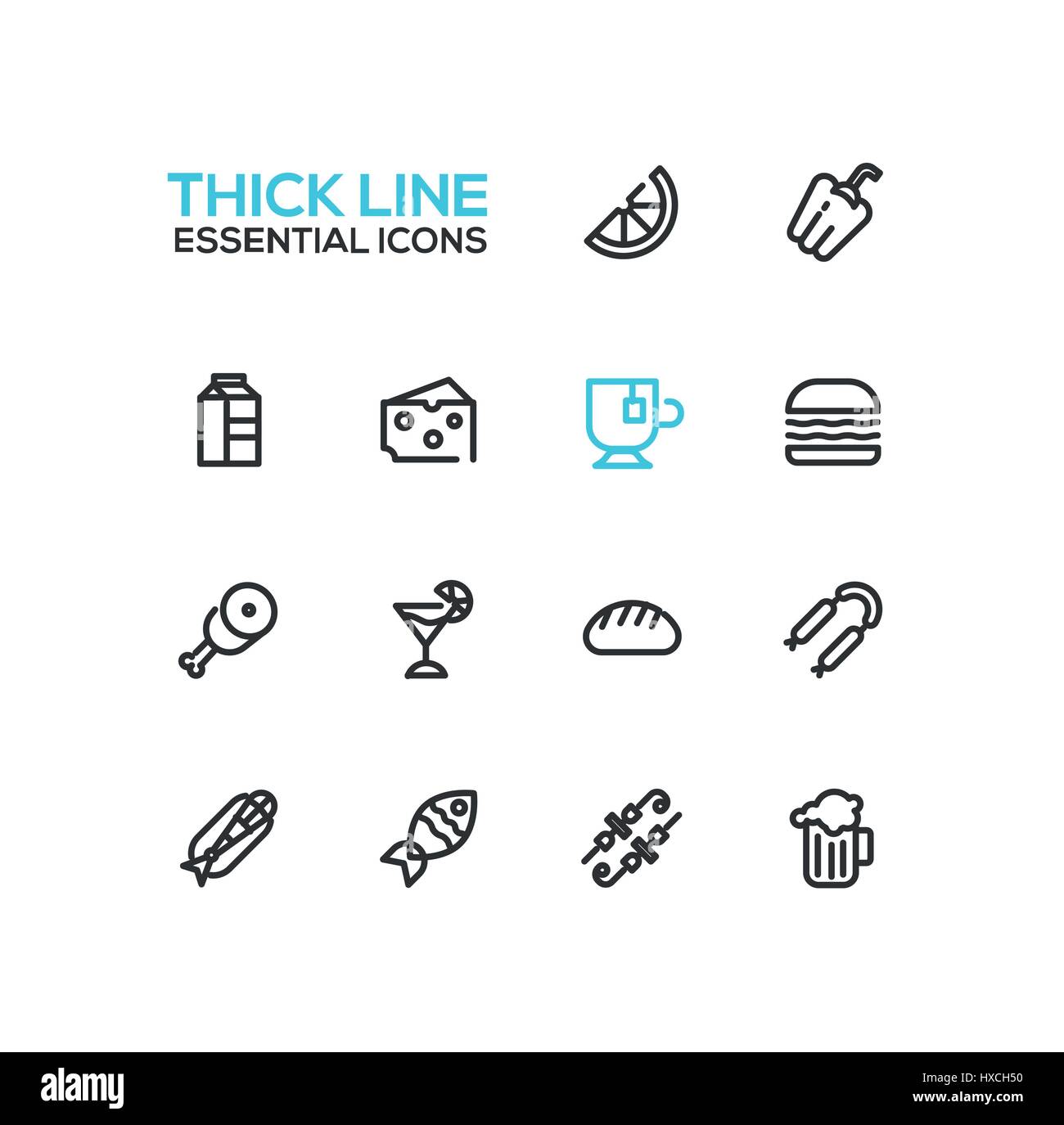 Kinds of Food Line Icons Set Stock Vector Image & Art - Alamy