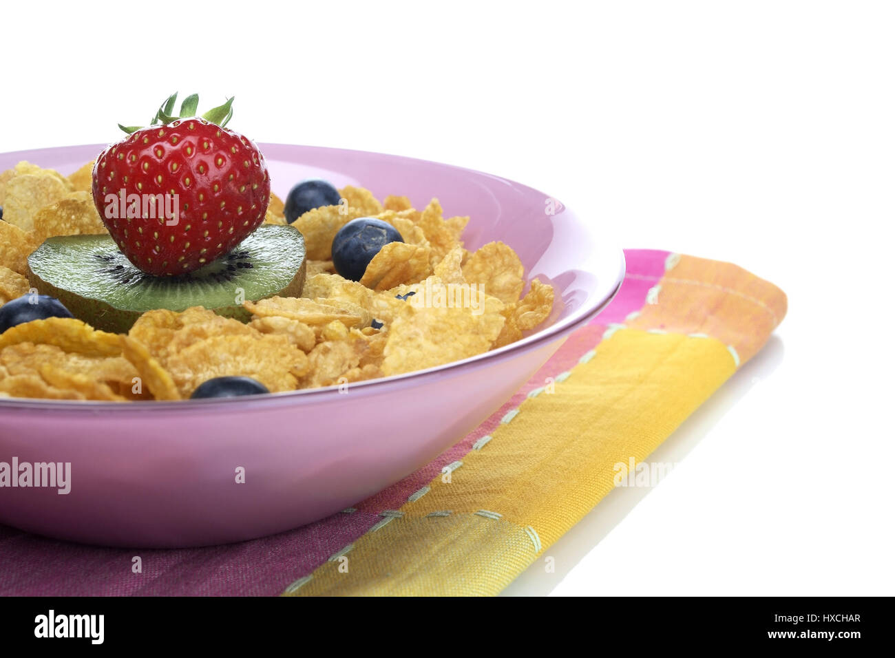 Cornflakes with fruits, Cornflakes mit Fruechte Stock Photo - Alamy