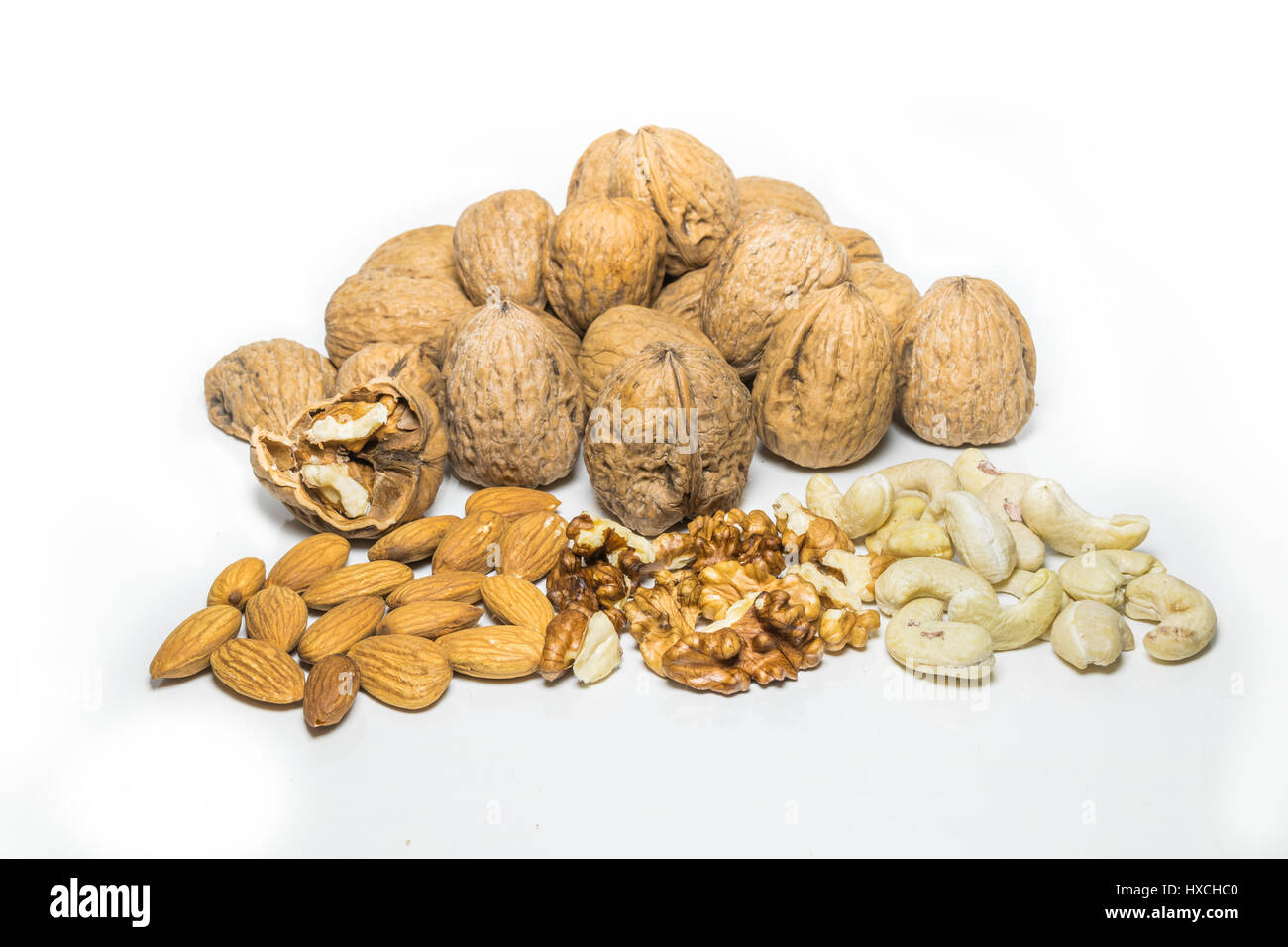Different Nuts, dried fruits Stock Photo - Alamy