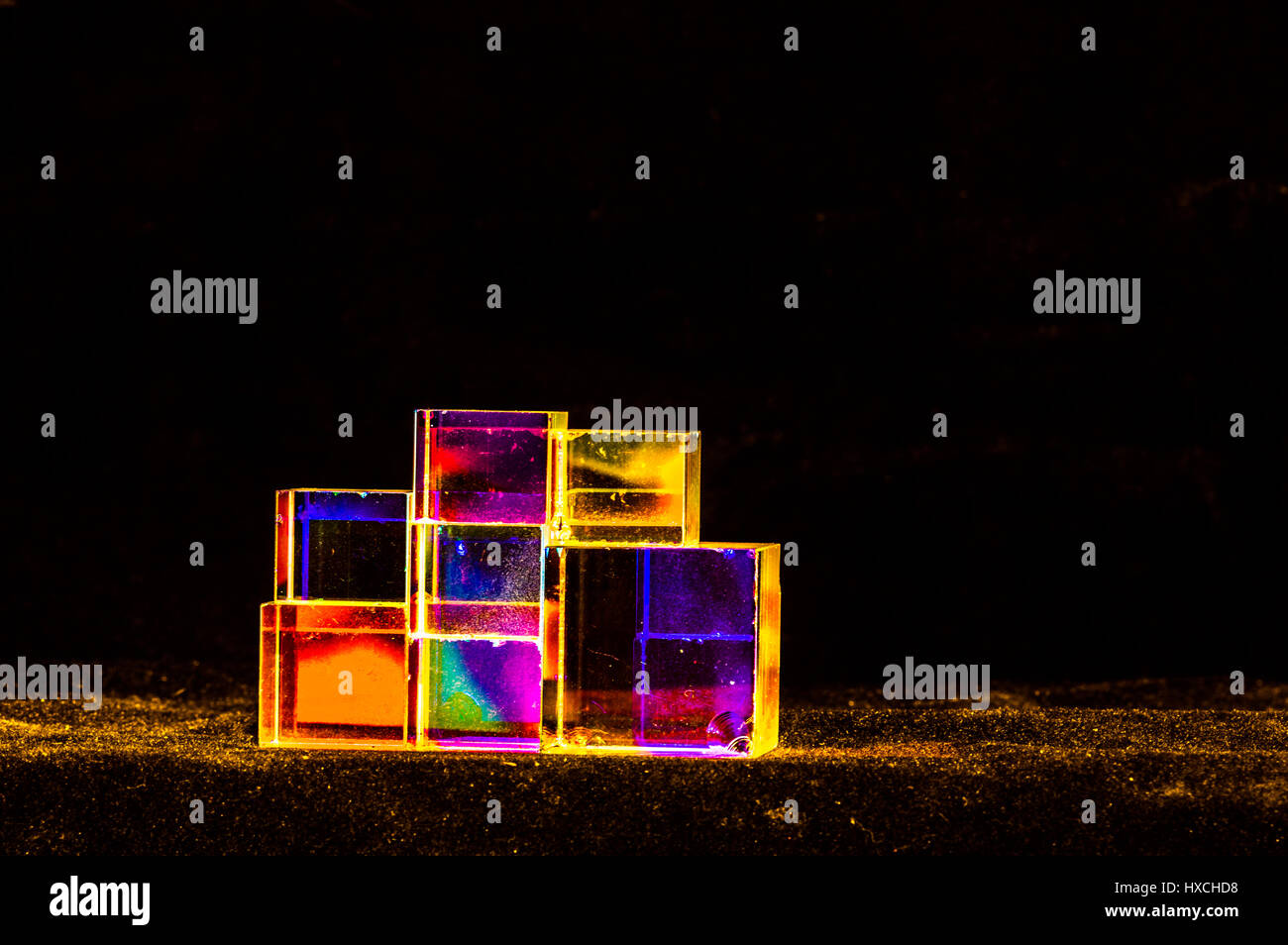 Abstract Cubes concept reflecting bright prism colors in unique ...