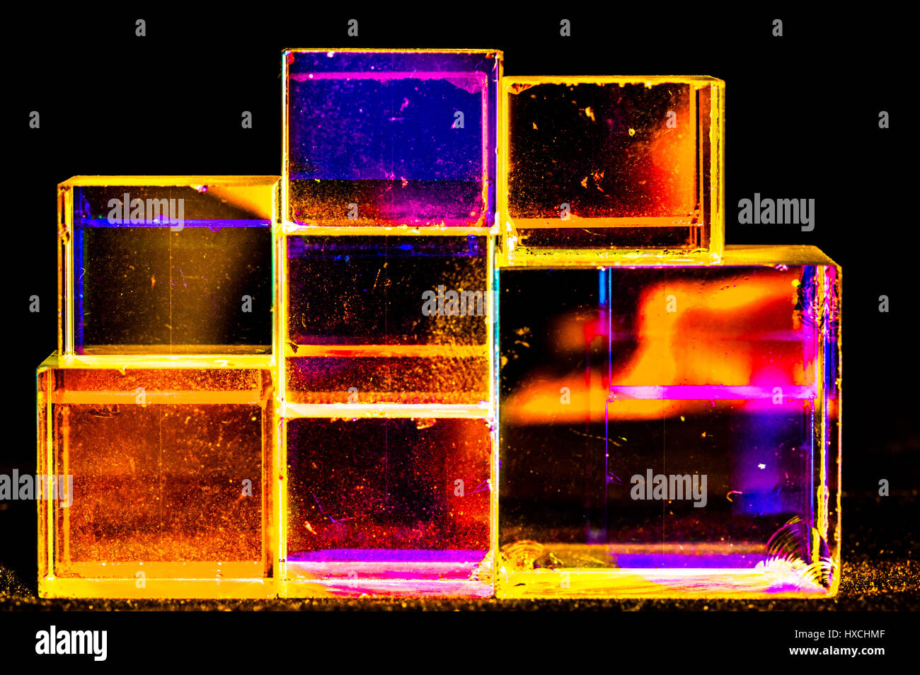 Abstract Cubes concept reflecting bright prism colors in unique ...