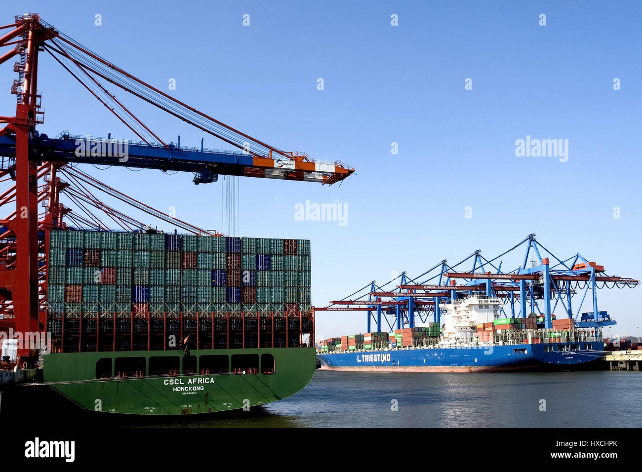 Container terminal, Containerterminal Stock Photo - Alamy