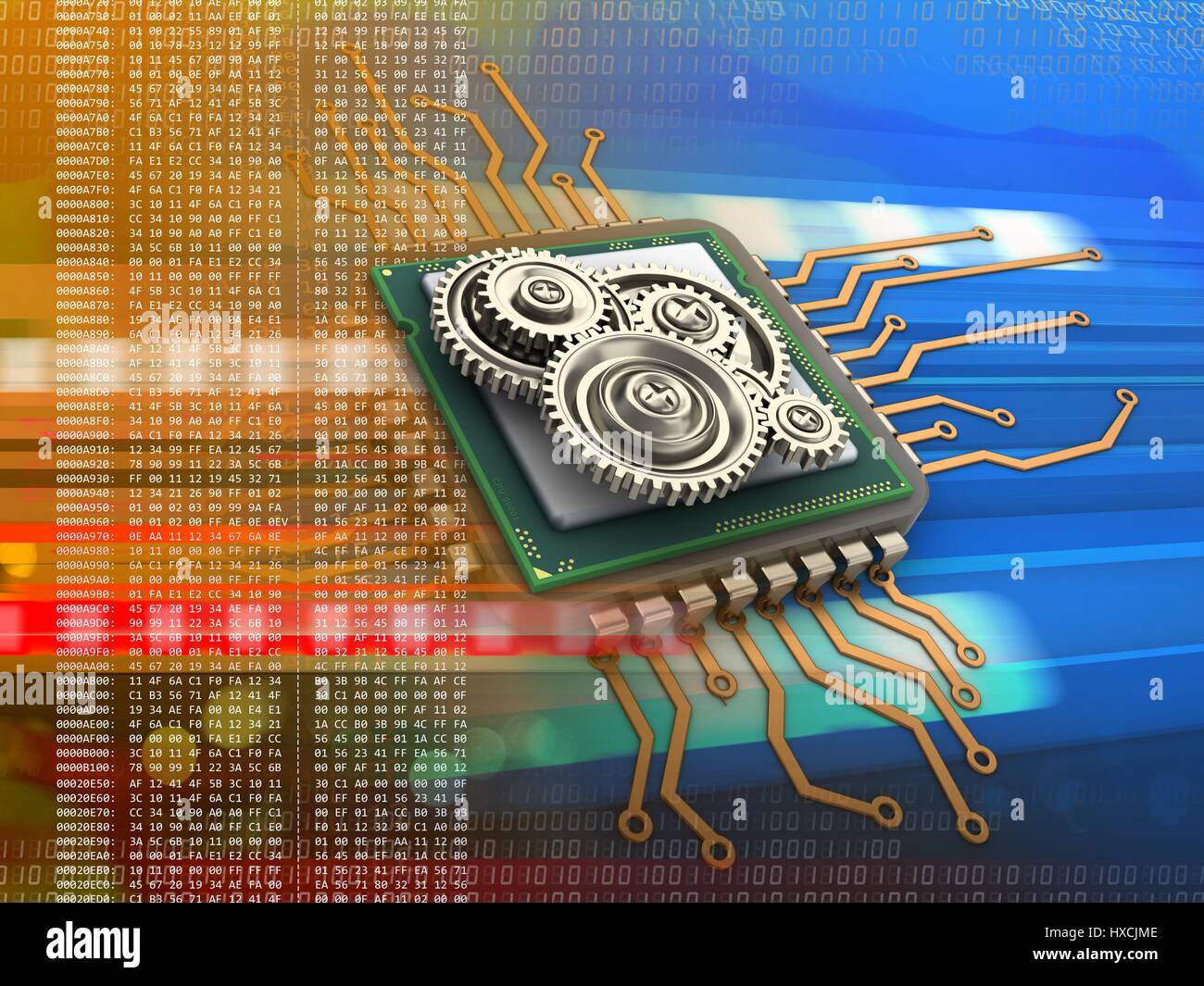 3d illustration of computer chip Stock Photo - Alamy