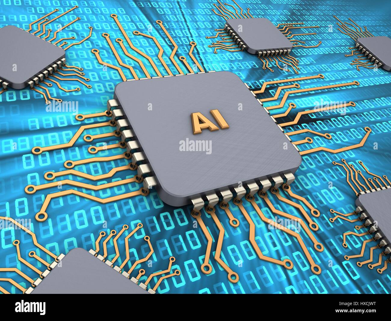 3d illustration of computer chip Stock Photo - Alamy