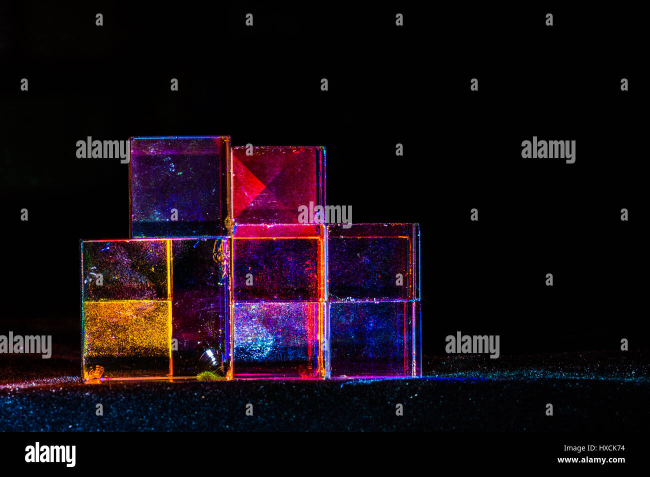 Abstract Cubes concept reflecting bright prism colors in unique ...