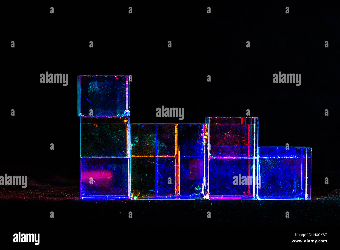Abstract Cubes concept reflecting bright prism colors in unique ...