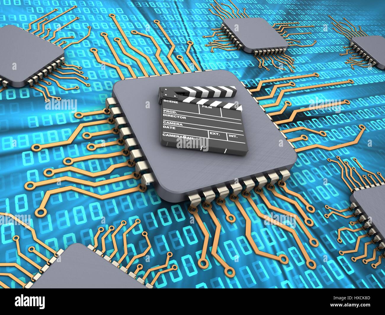 3d illustration of computer chip Stock Photo - Alamy