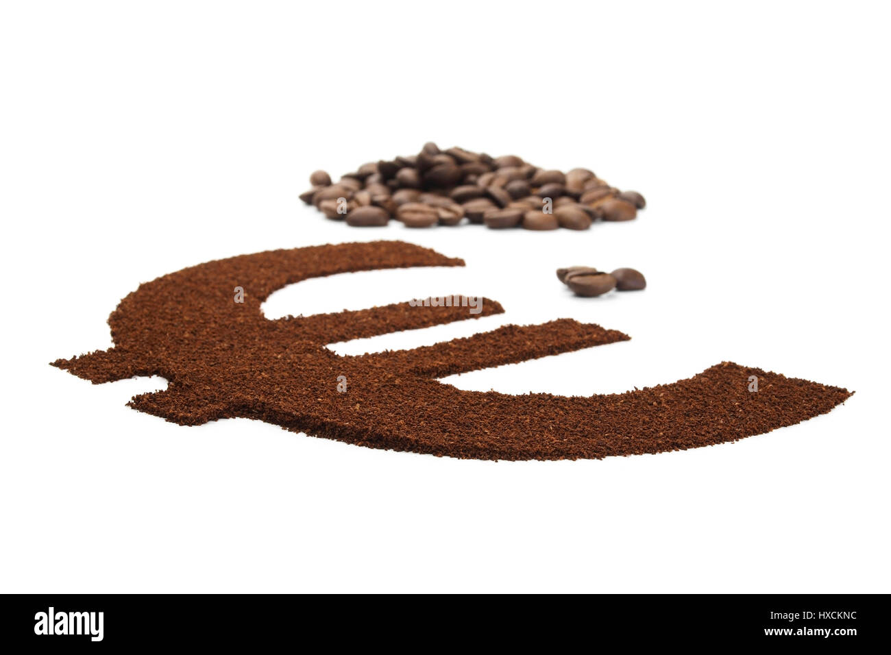 Coffee and eurosign, Kaffee und Eurozeichen Stock Photo - Alamy